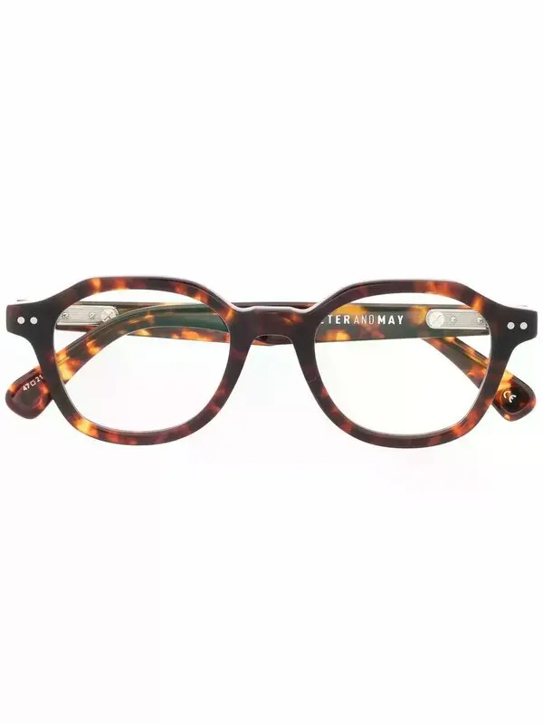 PETER AND MAY Tortoiseshell Round-frame Glasses - Brown