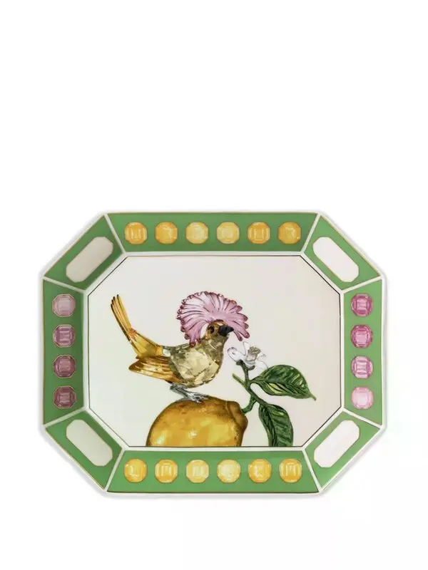 SWAROVSKI X Rosenthal Idyllia Printed Tray - Green