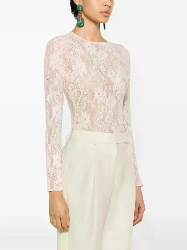 Zimmermann Floral-lace Long-sleeve Body