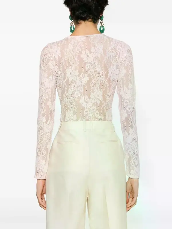 Zimmermann Floral-lace Long-sleeve Body