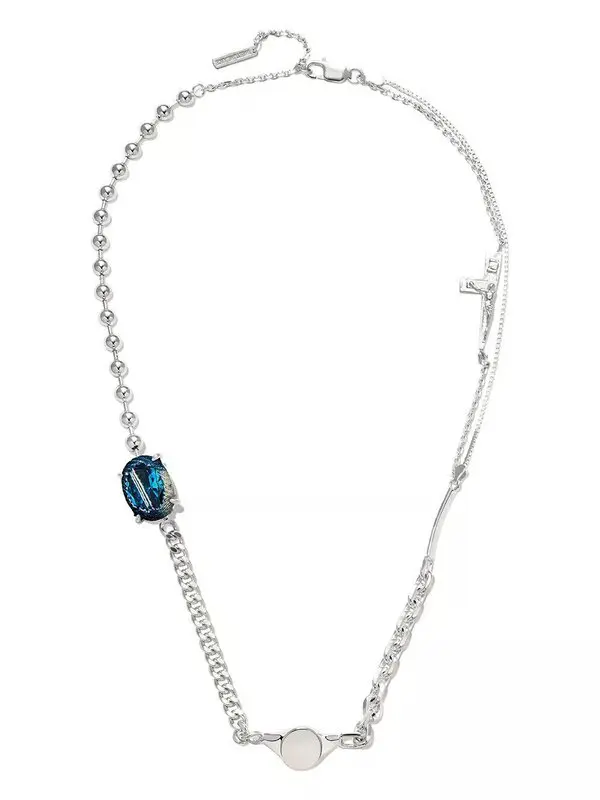 SWEETLIMEJUICE Mix Chain Cross-detail Necklace