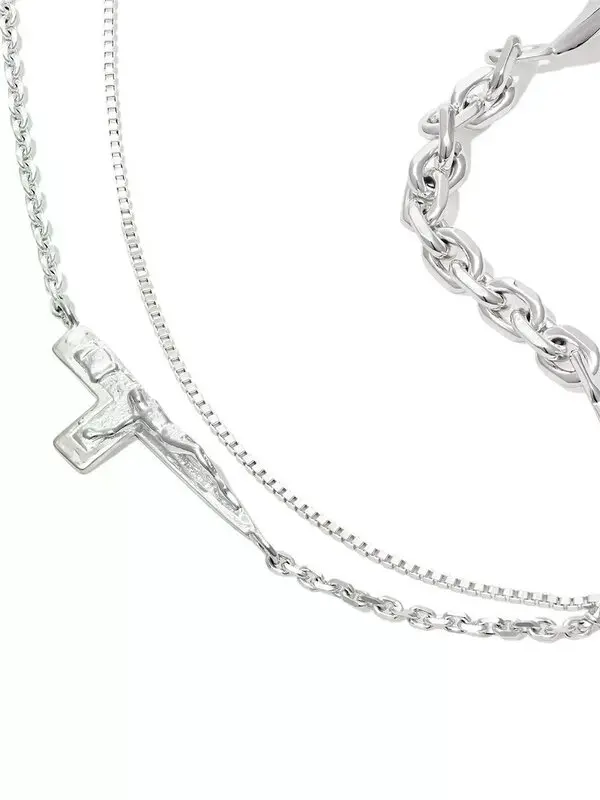 SWEETLIMEJUICE Mix Chain Cross-detail Necklace