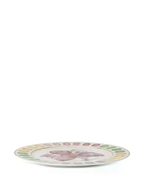 SWAROVSKI X Rosenthal Idyllia Lily-print Plate - Neutrals