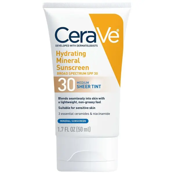 Cerave Hydrating Mineral Tinted Sunscreen Spf 30 - Sheer