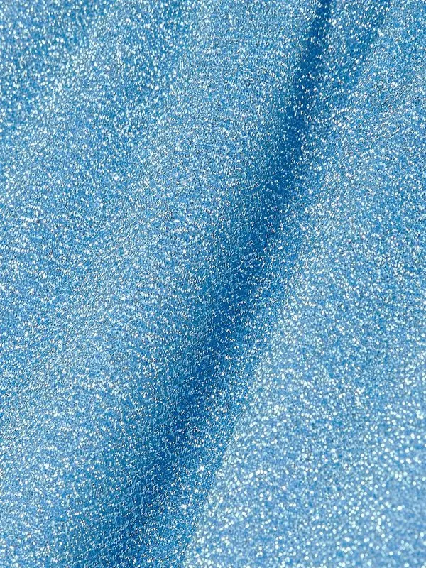 Oseree Lumière Metallic Stretch-knit Shorts - Blue