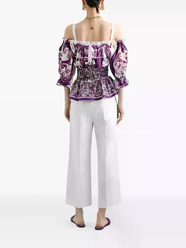 Dolce & Gabbana Majolica-print Top - White