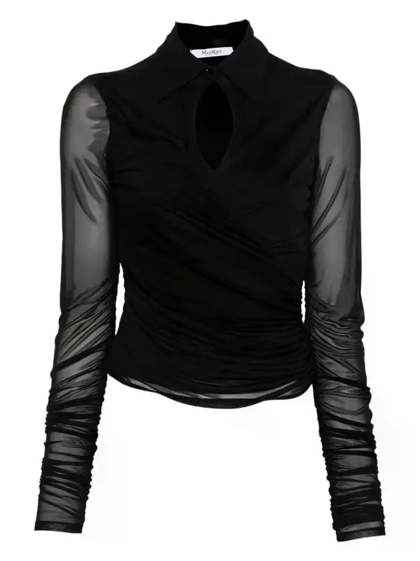 Max Mara Mesh-sleeve Blouse