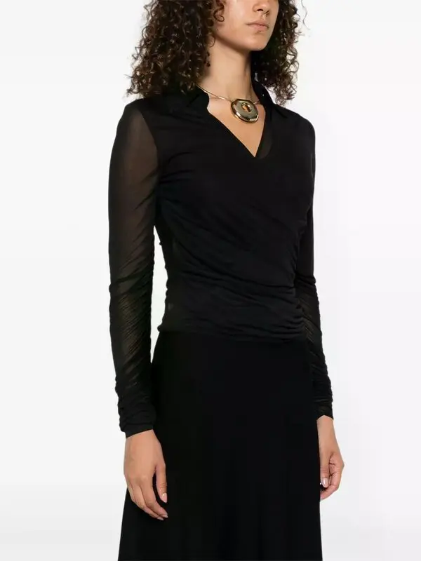 Max Mara Mesh-sleeve Blouse
