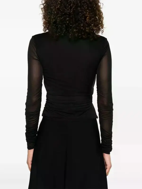 Max Mara Mesh-sleeve Blouse