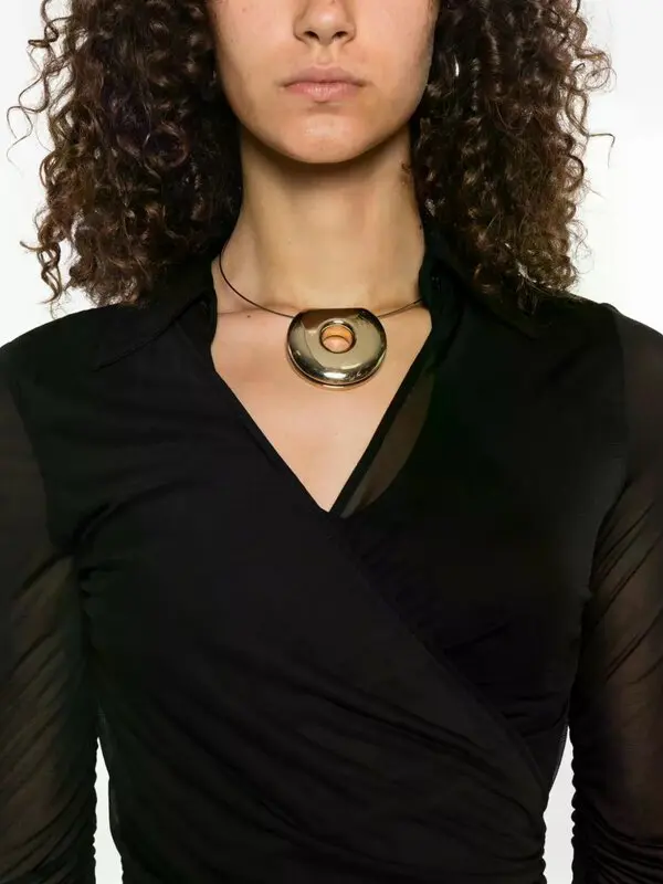 Max Mara Mesh-sleeve Blouse