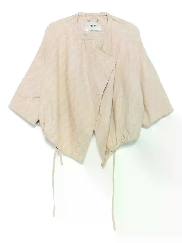 Fendi Ff-jacquard Drawstring Jacket - Neutrals