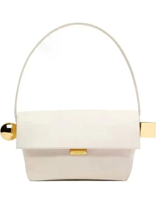 Jacquemus Rond Carré Leather Shoulder Bag - Neutrals