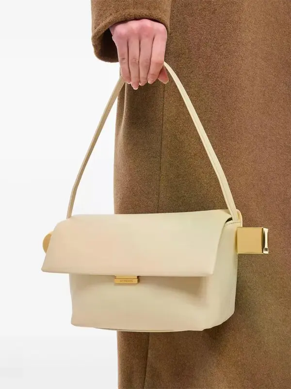 Jacquemus Rond Carré Leather Shoulder Bag - Neutrals