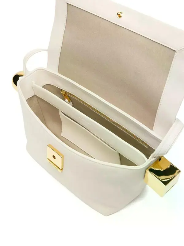 Jacquemus Rond Carré Leather Shoulder Bag - Neutrals
