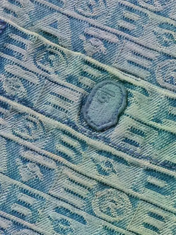 A BATHING APE Monogram-print Denim Shirt
