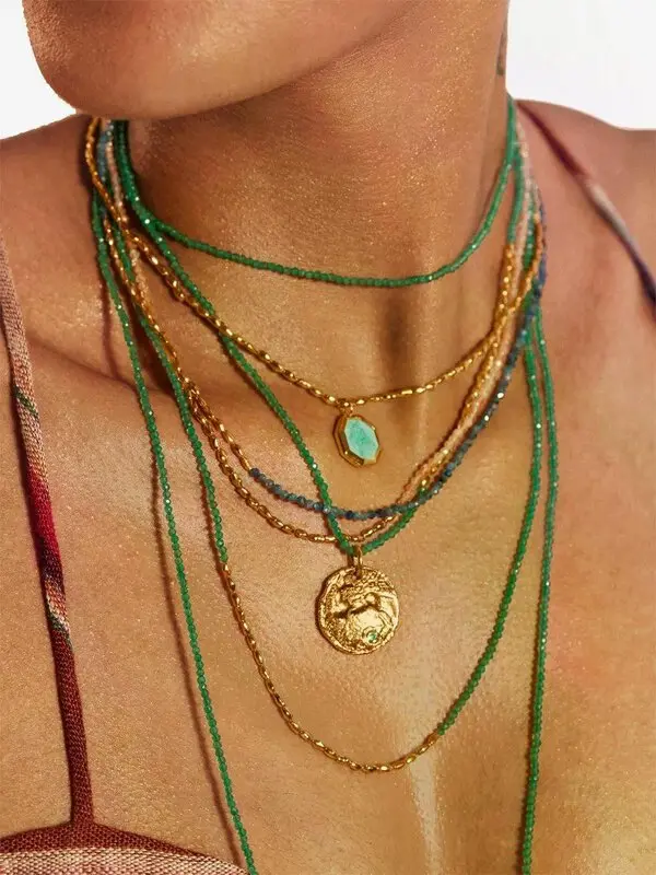 Monica Vinader Mini Nugget Gemstone Beaded Necklace