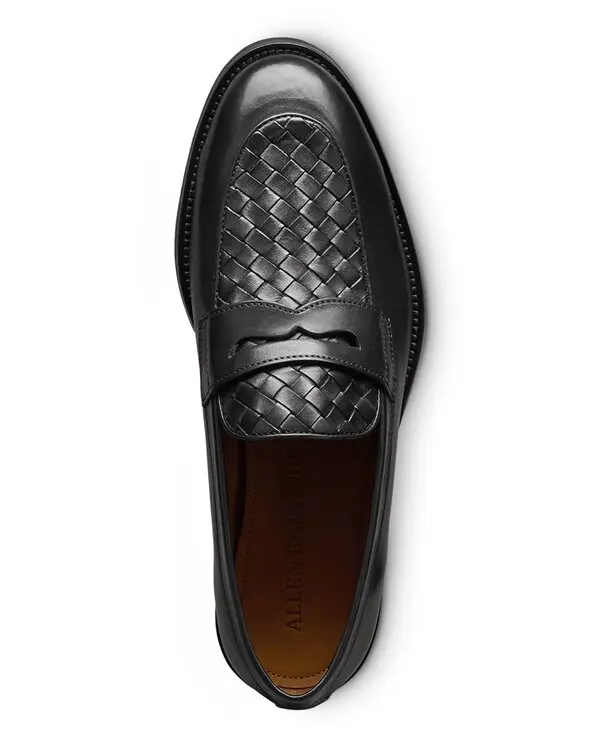 Allen Edmonds Como Leather Woven Slip-on Loafers - Black