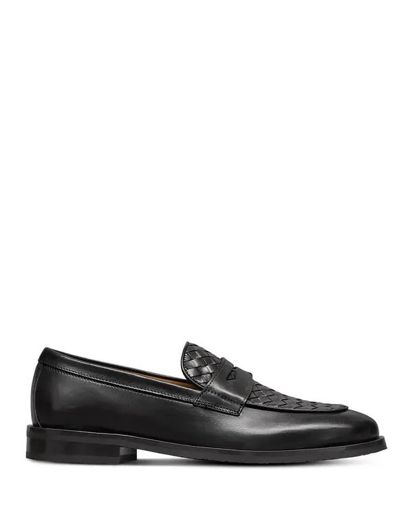 Allen Edmonds Como Leather Woven Slip-on Loafers - Black