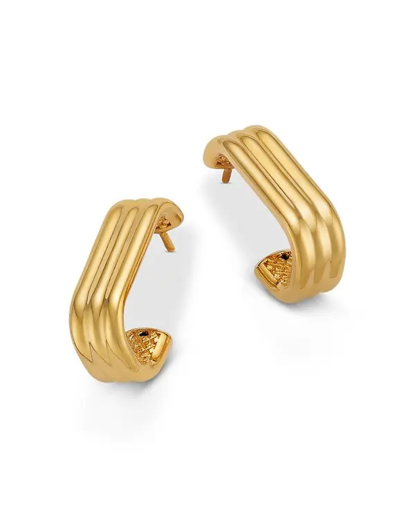 Bloomingdale'S Rectangular Triple Hoop Earrings - Gold