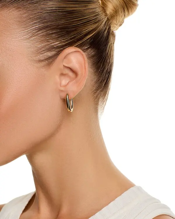 Bloomingdale'S 14k Yellow V Shape Hoop Earrings