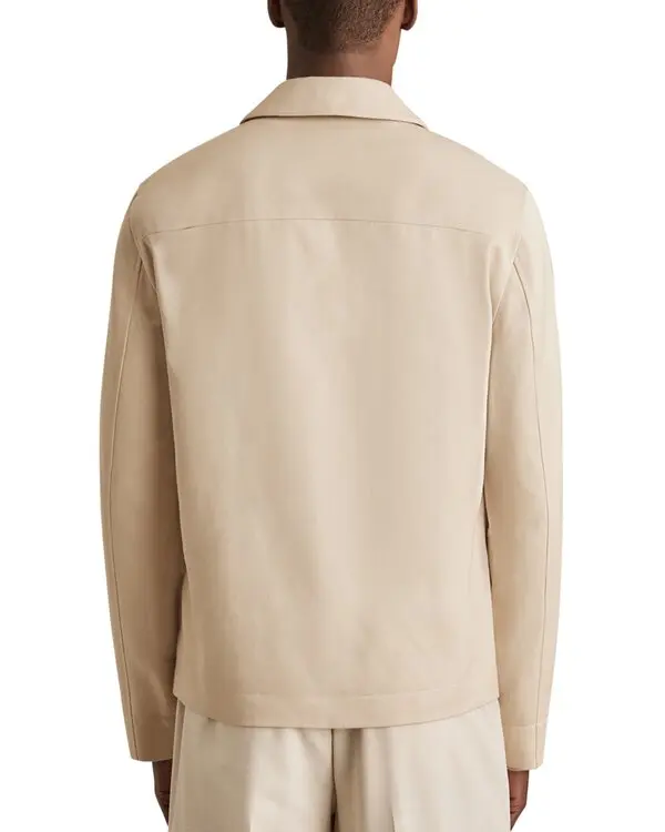 REISS Regular Fit Twill Trucker Jacket - Ecru