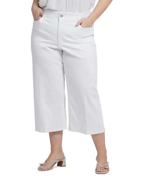 NYDJ Brigitte Wide Leg Capri Pants - Optic White