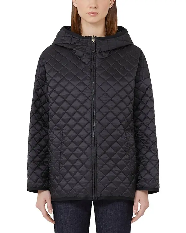 Max Mara Diamond Quilted Hooded Jacket