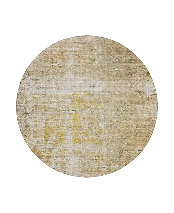 DALYN RUG COMPANY Dalyn Burano Bu7 Round Area Rug, 8' X 8 - Gold