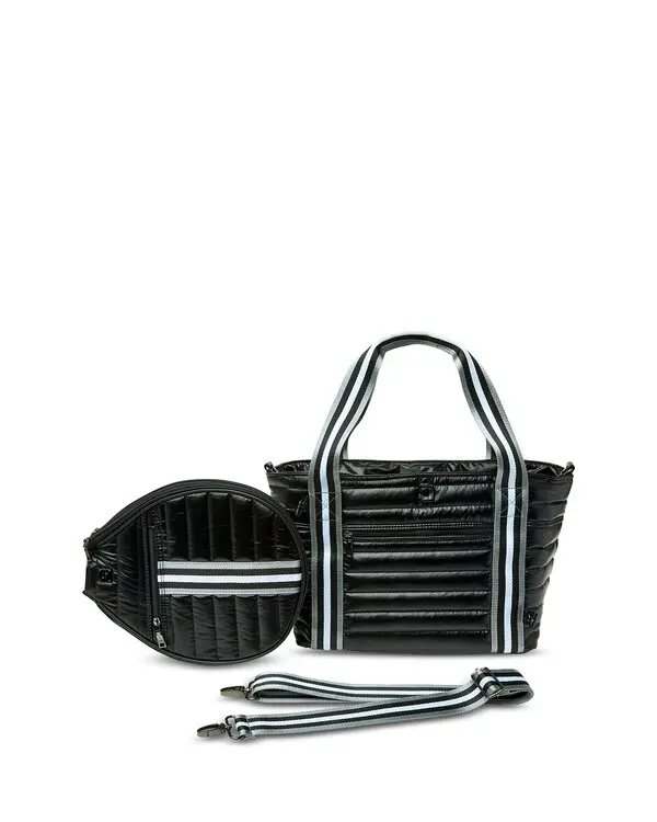 THINK ROYLN Quilted Tote With Removable Paddle Bag - Black