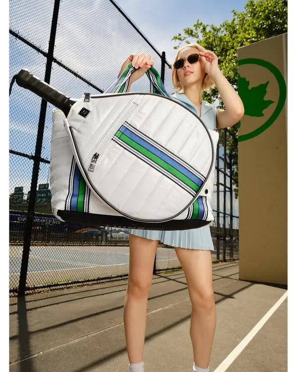 THINK ROYLN Quilted Tote With Removable Paddle Bag - White