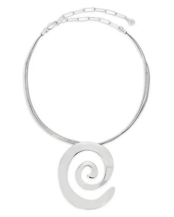Ettika Aura Swirl Pendant Necklace - Silver