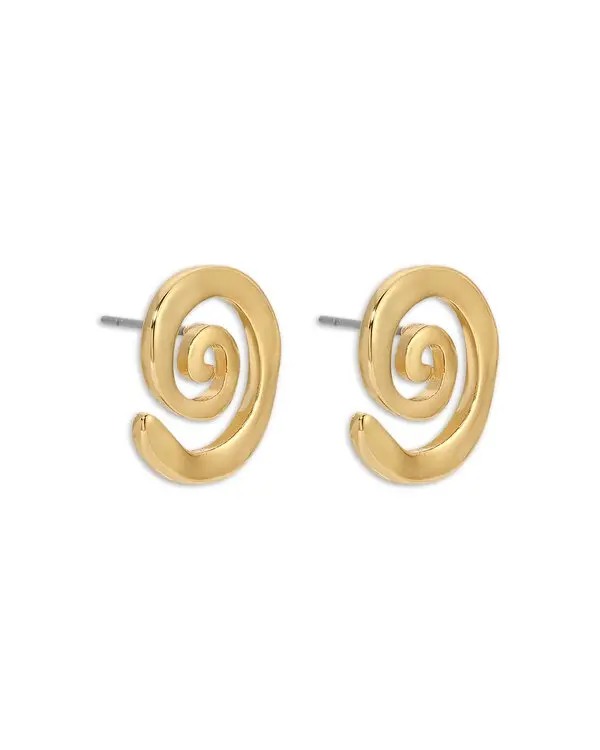 Ettika Aura Swirl Stud Earrings - Gold