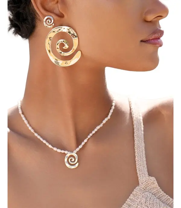 Ettika Aura Swirl Stud Earrings - Gold