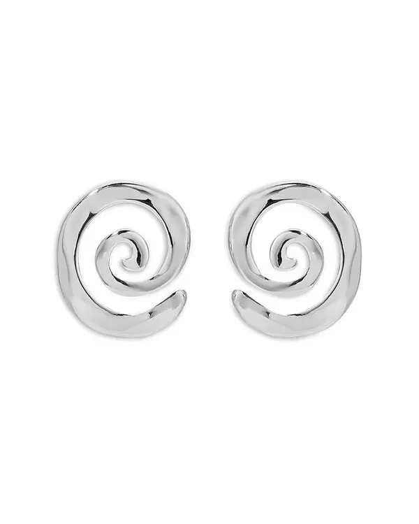Ettika Aura Swirl Stud Earrings - Silver