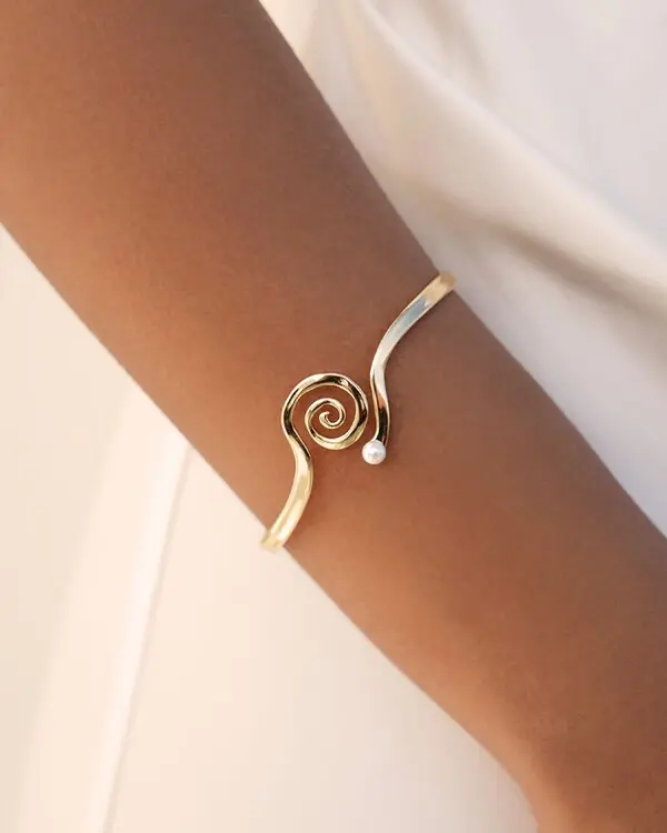 Ettika Mini Aura Swirl Cuff Bracelet - Gold