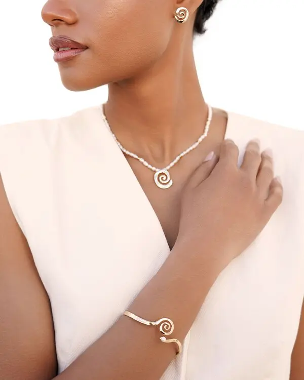 Ettika Mini Aura Swirl Cuff Bracelet - Gold