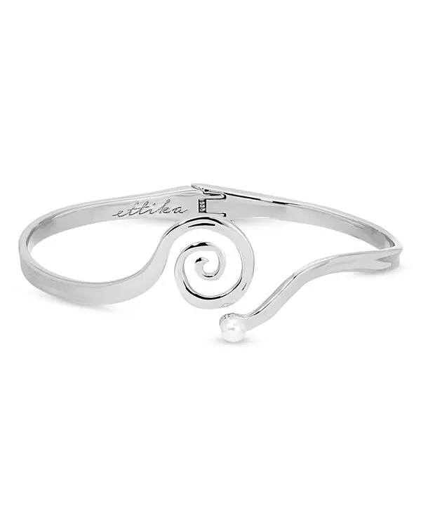 Ettika Mini Aura Swirl Cuff Bracelet - Silver