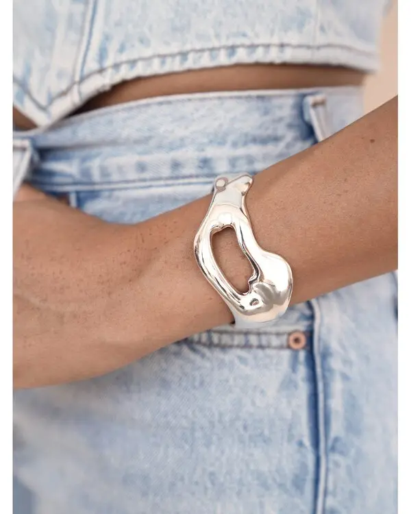Ettika Open Abstract Cuff Bracelet - Silver
