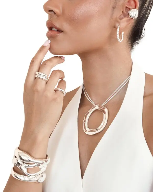 Ettika Open Abstract Cuff Bracelet - Silver