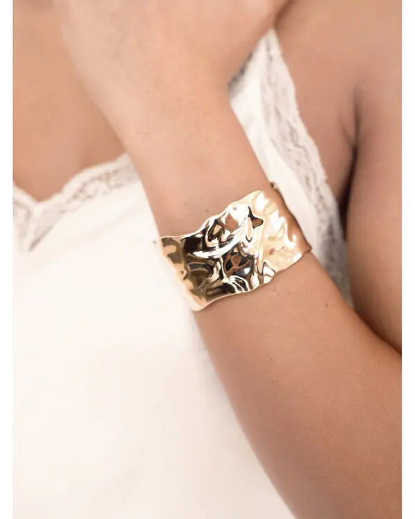 Ettika Thick Sculpted Cuff Bracelet - Gold