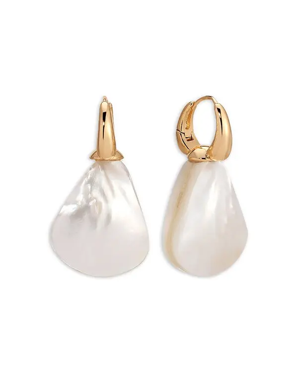 Ettika Mother Of Pearl Hoop Earrings - Gold