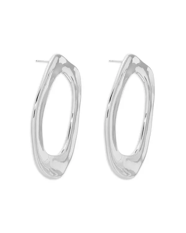Ettika Open Circle Drop Earrings - Silver