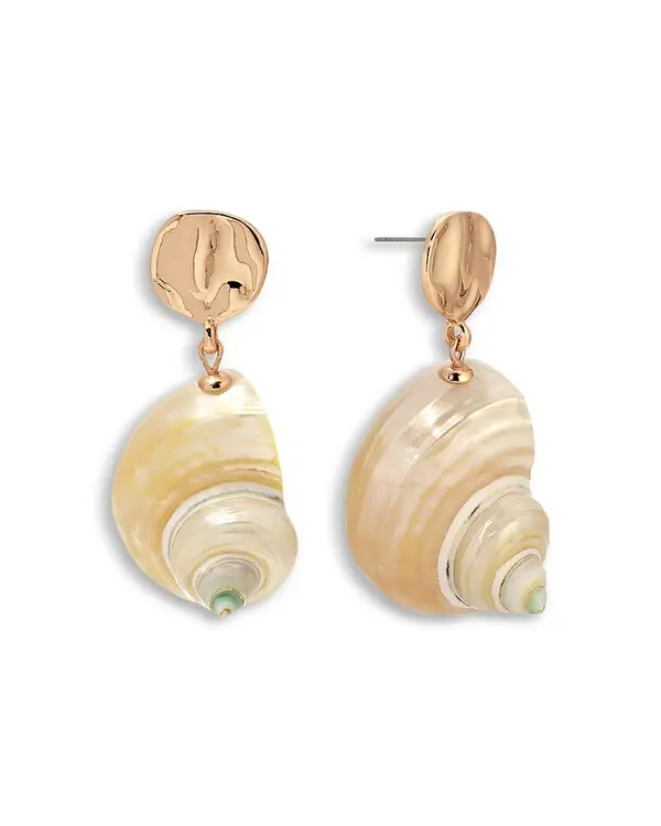 Ettika Sunken Treasure Shell Drop Earrings - Gold