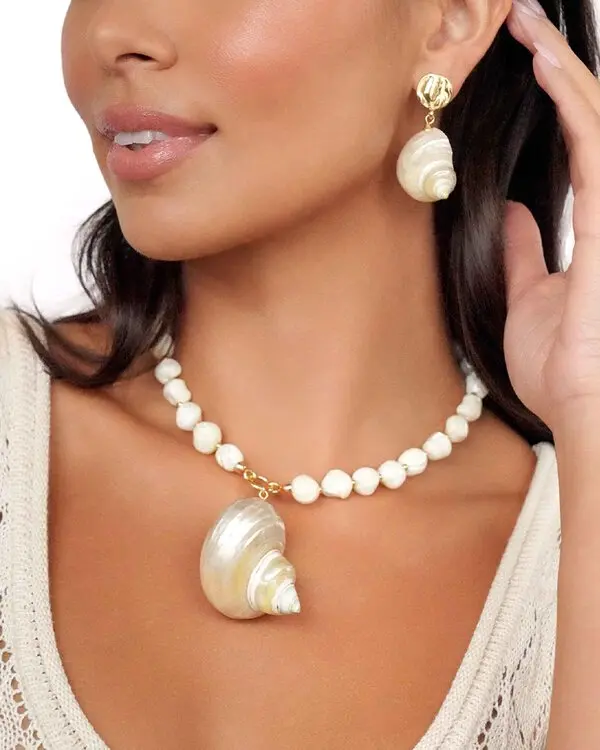 Ettika Sunken Treasure Shell Drop Earrings