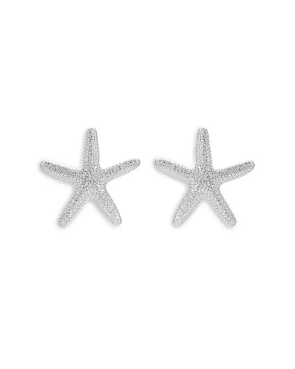 Ettika Textured Starfish Stud Earrings - Silver