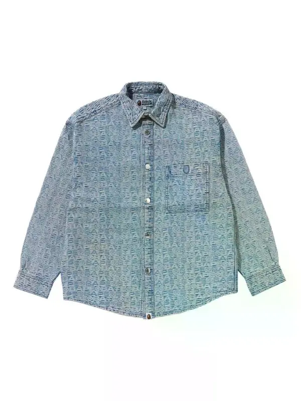A BATHING APE Monogram-print Denim Shirt
