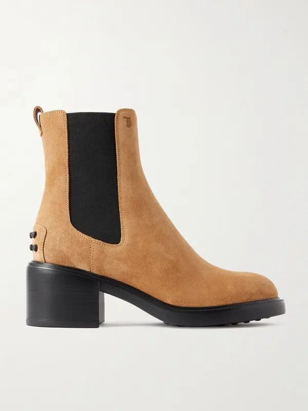 TOD'S Suede Chelsea Boots With Block Heel