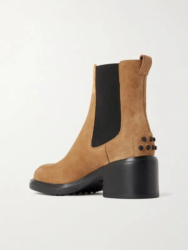 TOD'S Suede Chelsea Boots With Block Heel