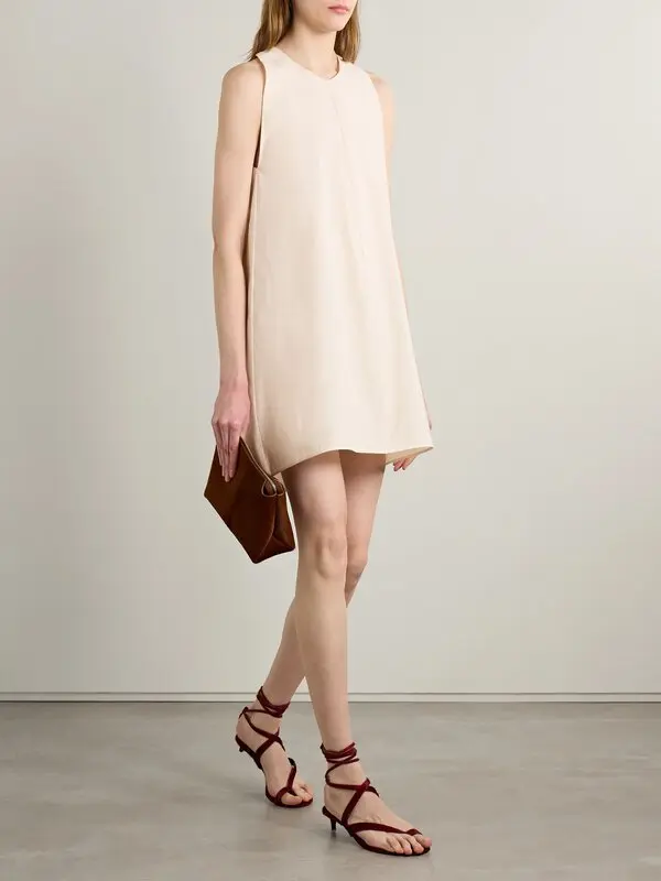 Khaite Cotton-blend Poplin Mini Dress - Neutrals
