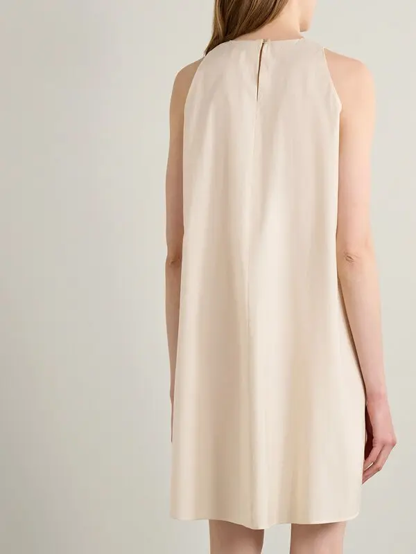 Khaite Cotton-blend Poplin Mini Dress - Neutrals